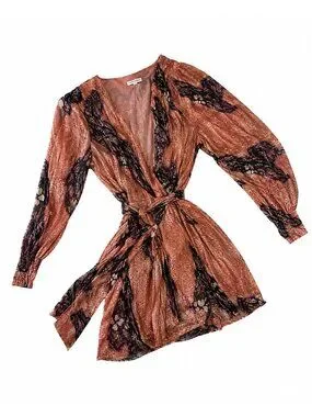 Ulla Johnson | Dresses | Ulla Johnson Metallic Snake Print Wrap Mini ...